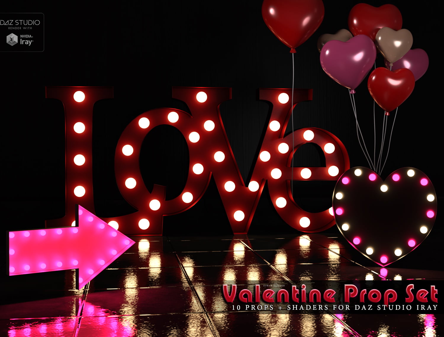 SVs Valentine Prop Set | Daz 3D