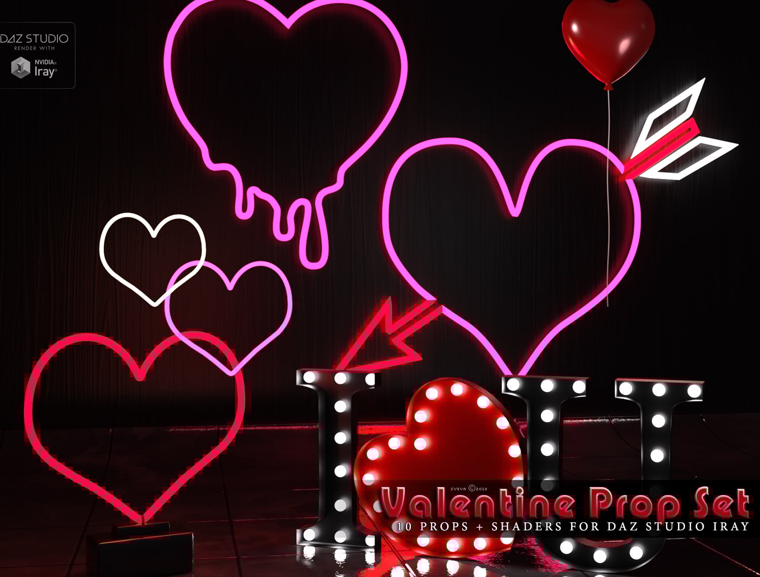 SVs Valentine Prop Set | Daz 3D