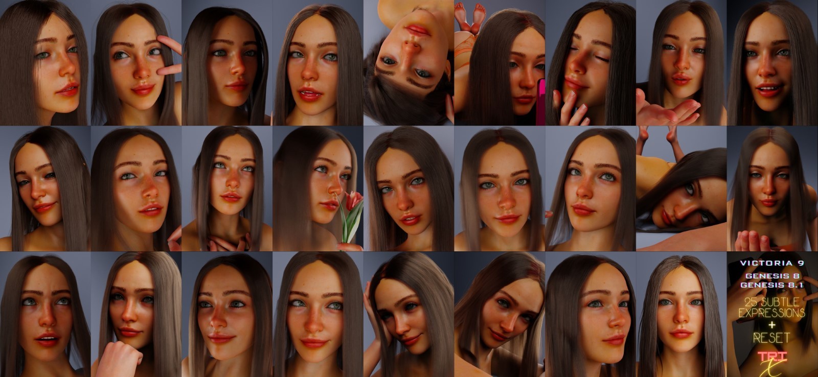 Tinder Poses & Expressions for V9 and Genesis 8/8.1 | Daz 3D