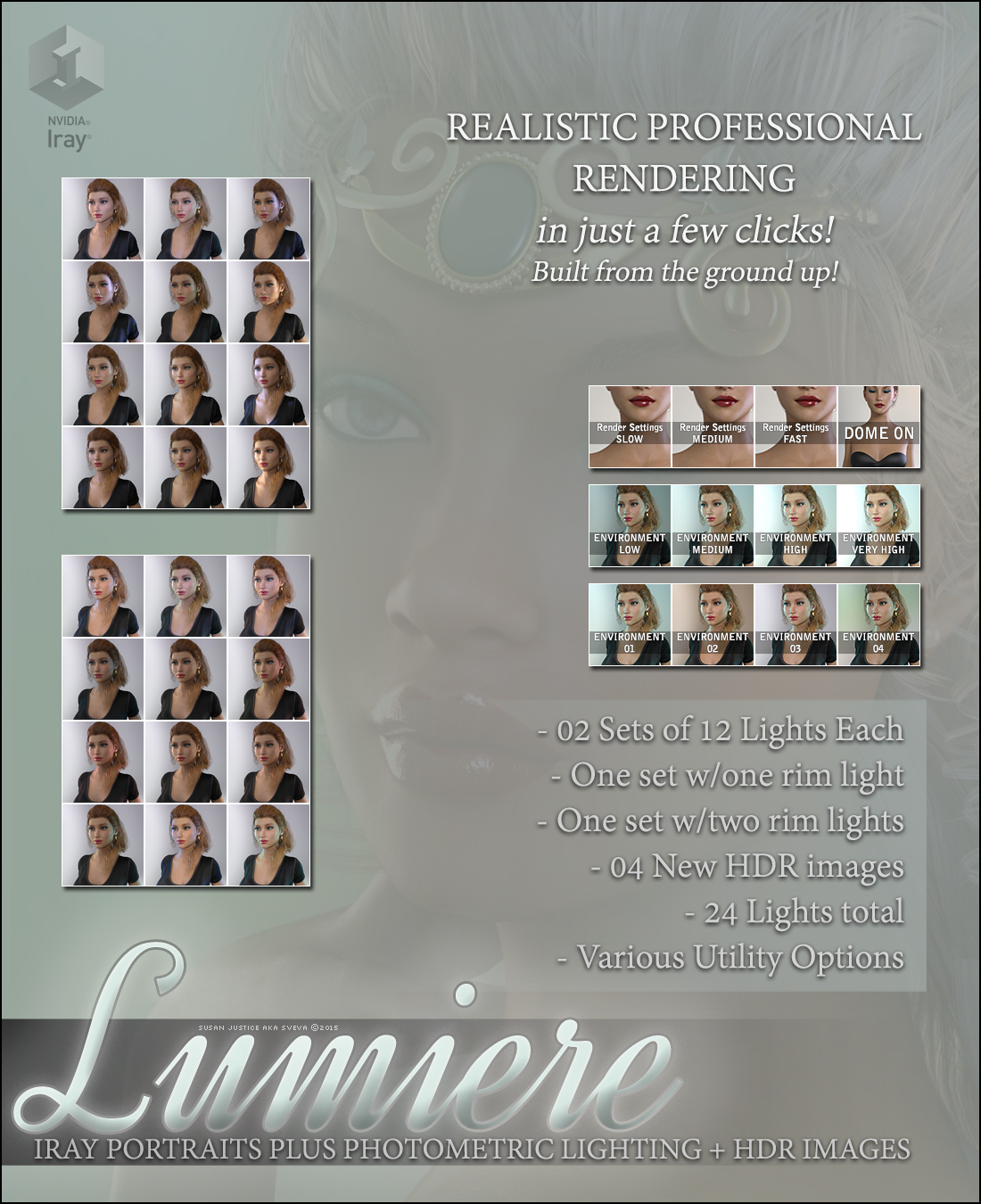 SV's Lumiere Iray Portrait Plus Lights | Daz 3D