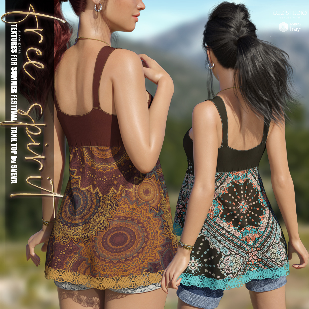 Free Spirit Textures for dForce Summer Festival Tank Top | Daz 3D
