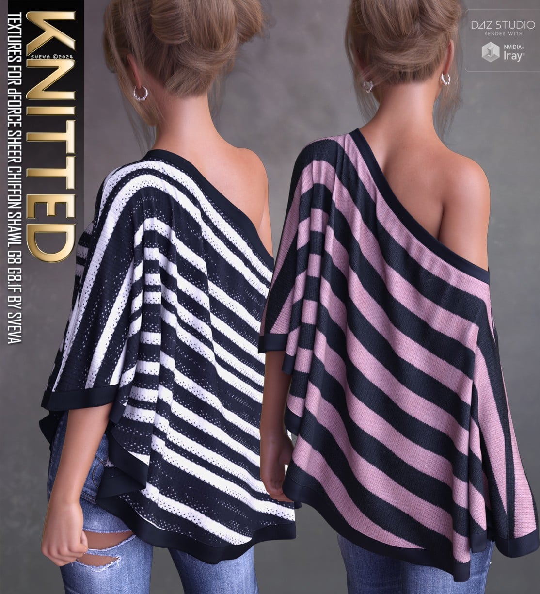 Knitted Textures for dForce Sheer Chiffon Shawl | Daz 3D