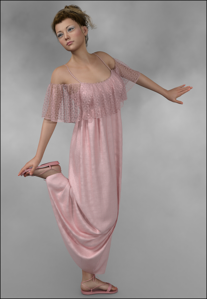 dForce - Long Gypsy Dress for G8F | Daz 3D