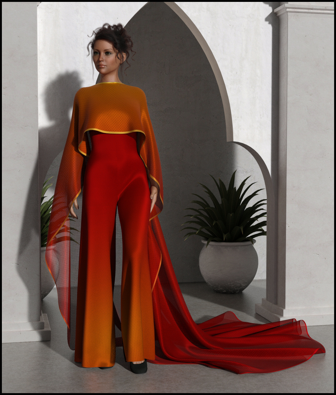 dForce - Long Train Cape - G8F | Daz 3D