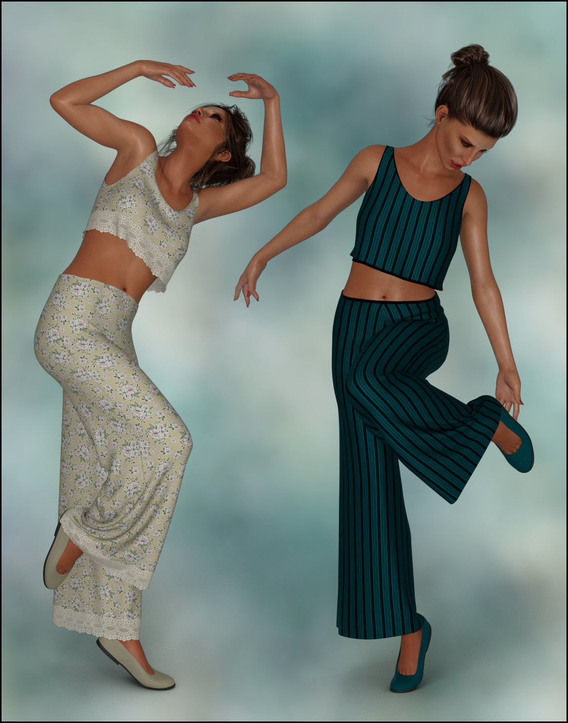 dForce - Lounging Pant Suit for G8F | Daz 3D