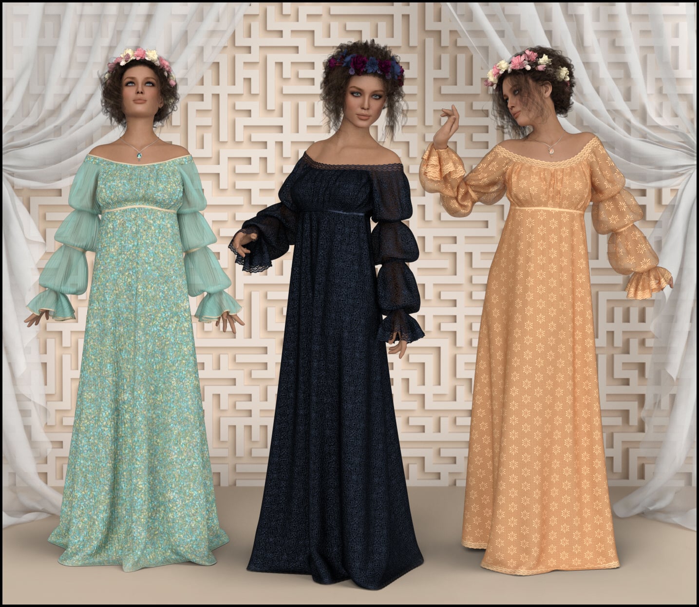 dForce - Mameluke Gown for G8F | Daz 3D