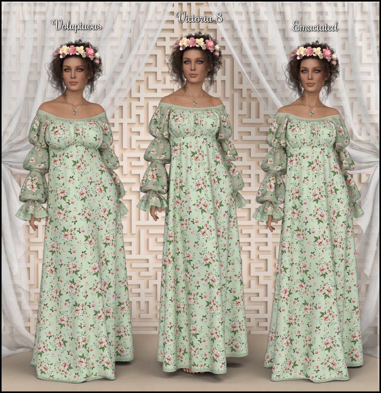 dForce - Mameluke Gown for G8F | Daz 3D