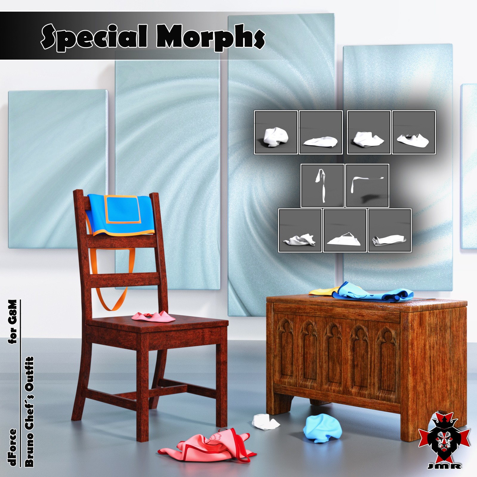 JMR dForce Bruno Chef's Outfit for G8M | Daz 3D