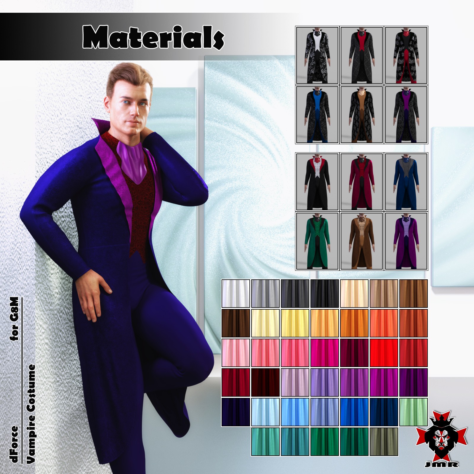 JMR dForce Vampire Costume for G8M | Daz 3D