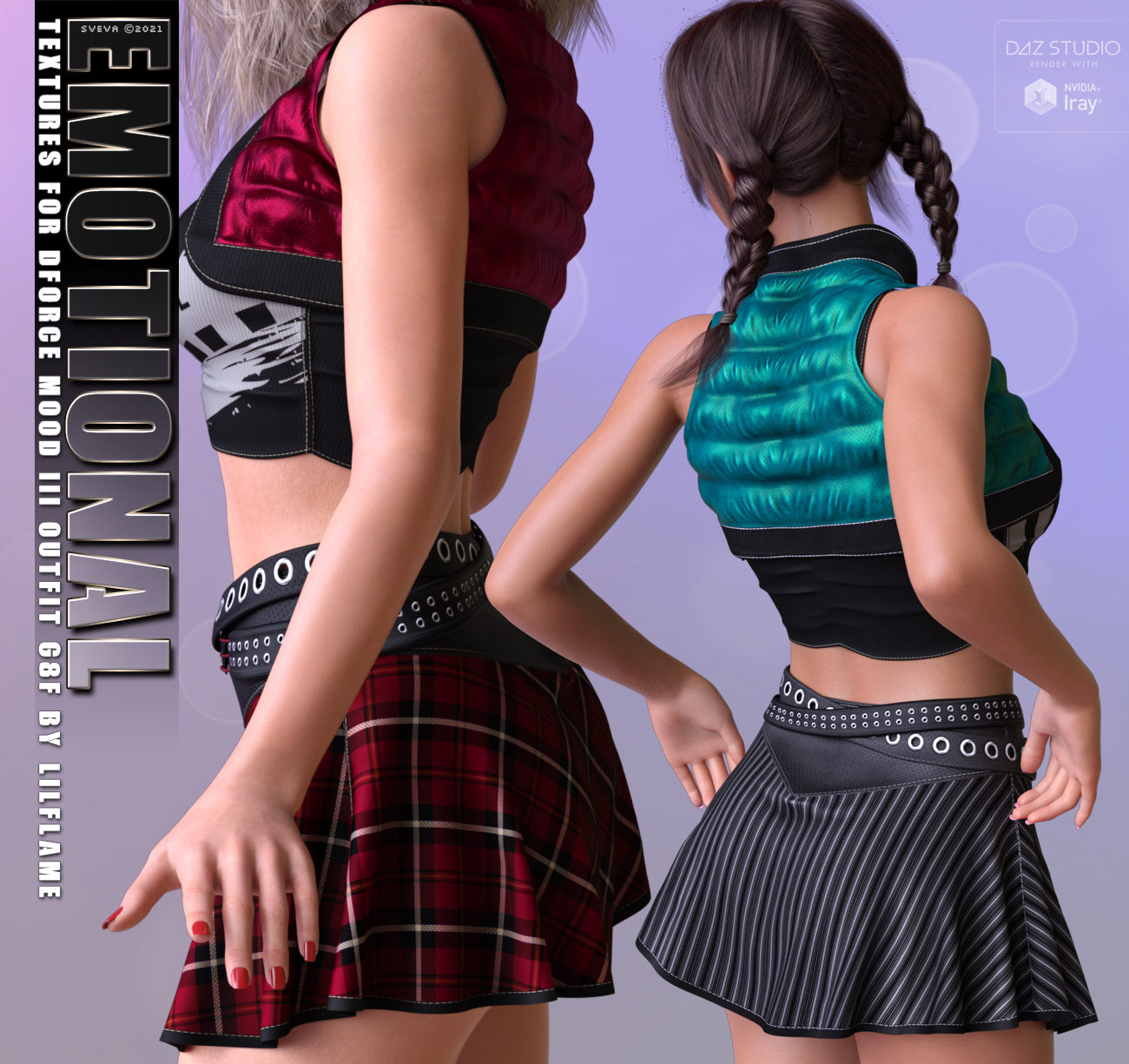 Emotional Textures for dForce Mood III Outfit G8F | Daz 3D