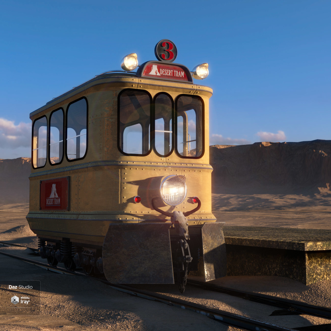 Desert Tram for DS | Daz 3D