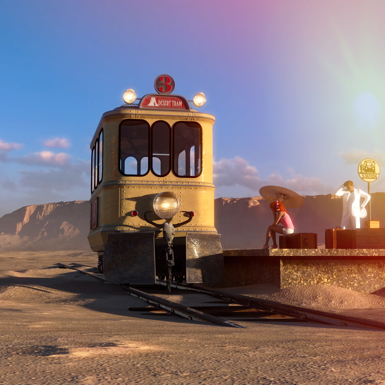Desert Tram for DS | Daz 3D