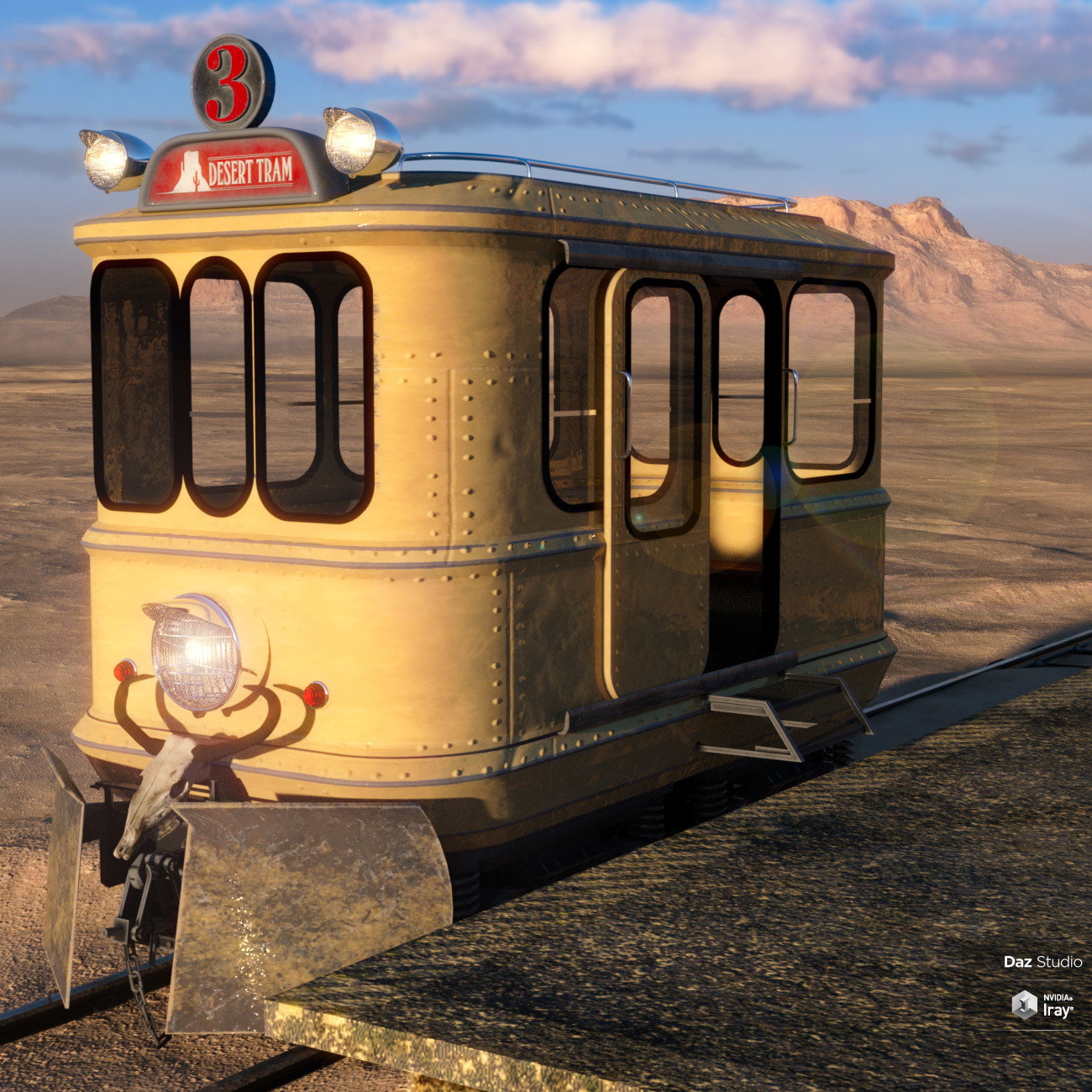 Desert Tram for DS | Daz 3D