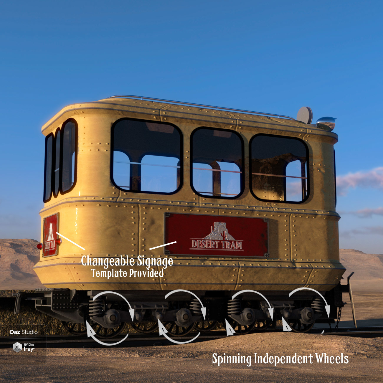 Desert Tram for DS | Daz 3D