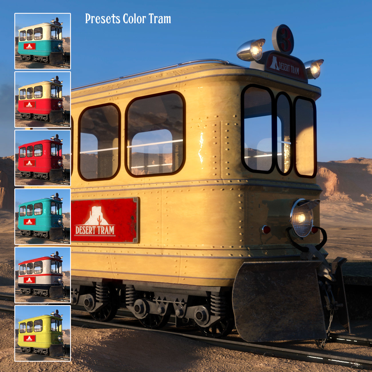 Desert Tram for DS | Daz 3D