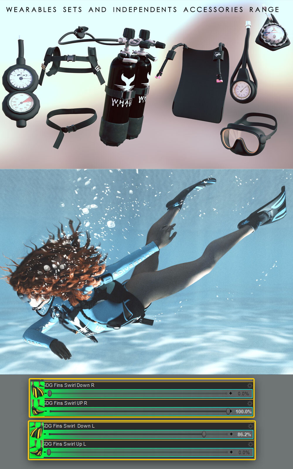 Scuba Diving Gear for G8F | Daz 3D