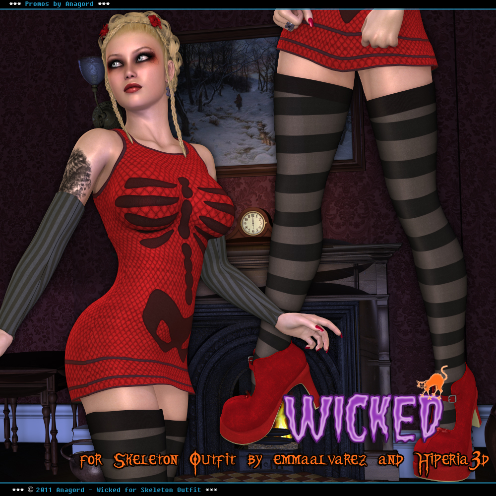WICKED for Skeleton Outfit | Daz 3D