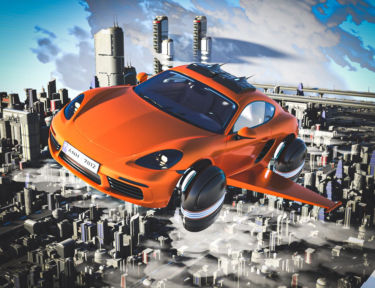 Sci-Fi Flying Sports Car | Daz 3D