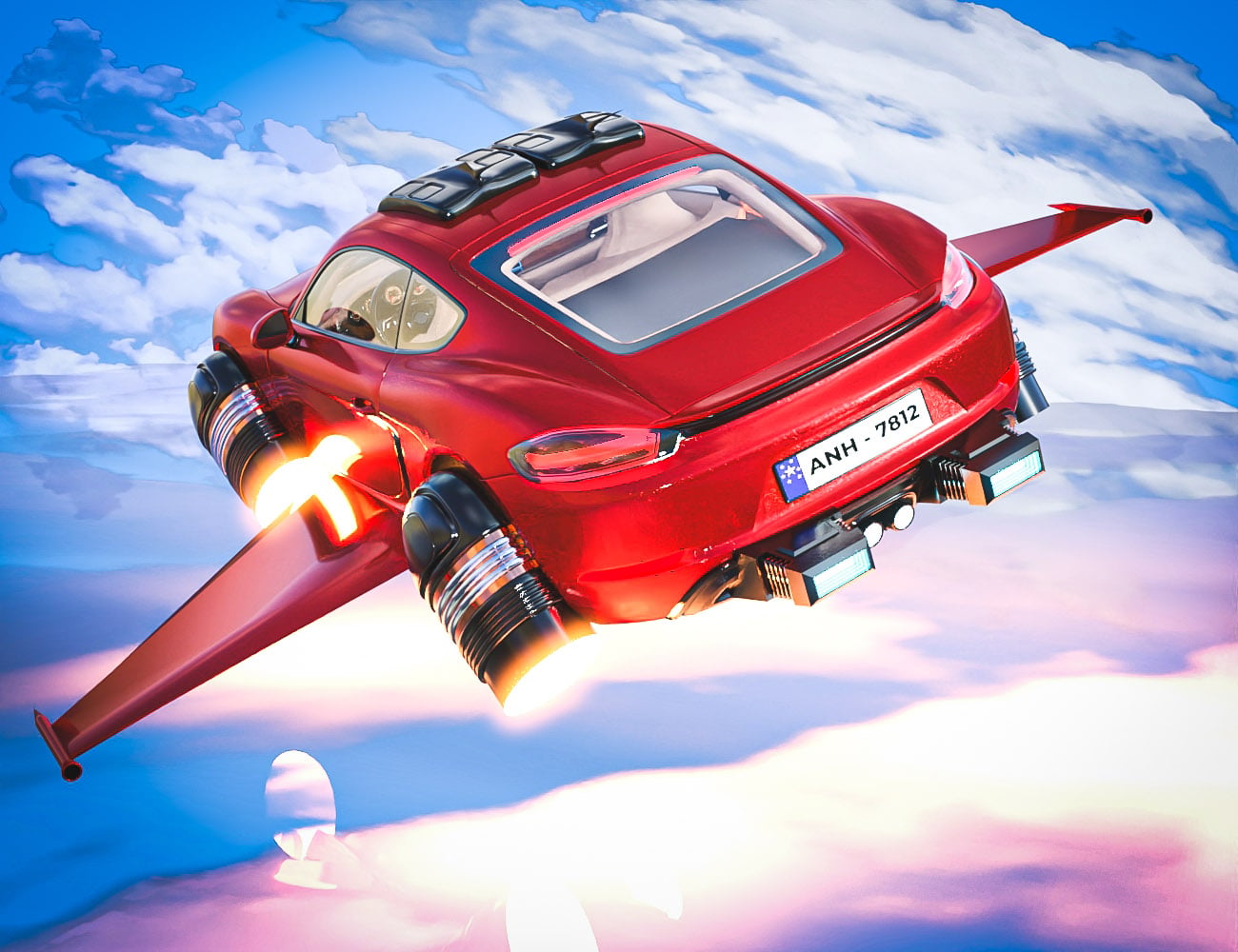 Sci-Fi Flying Sports Car | Daz 3D