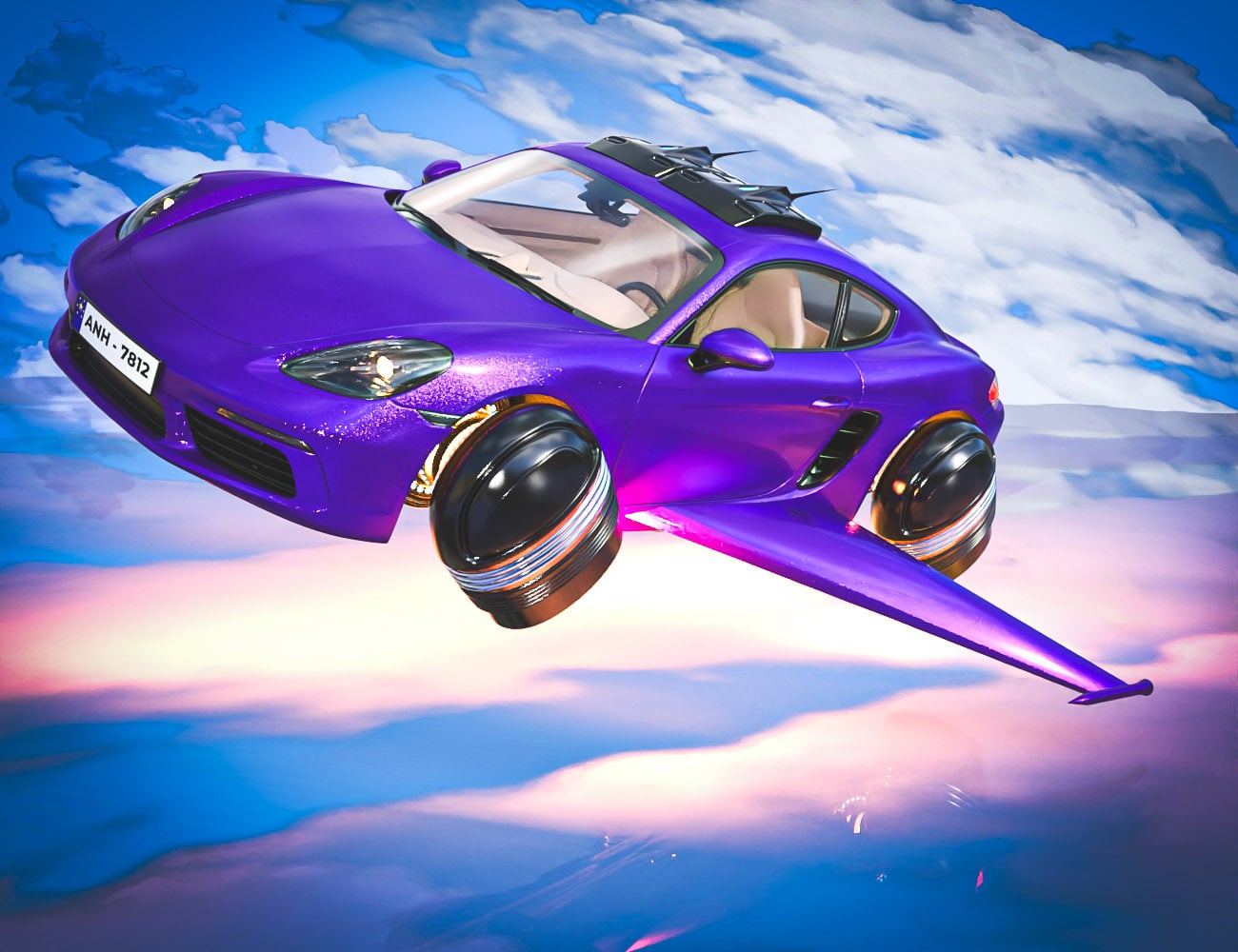Sci-Fi Flying Sports Car | Daz 3D