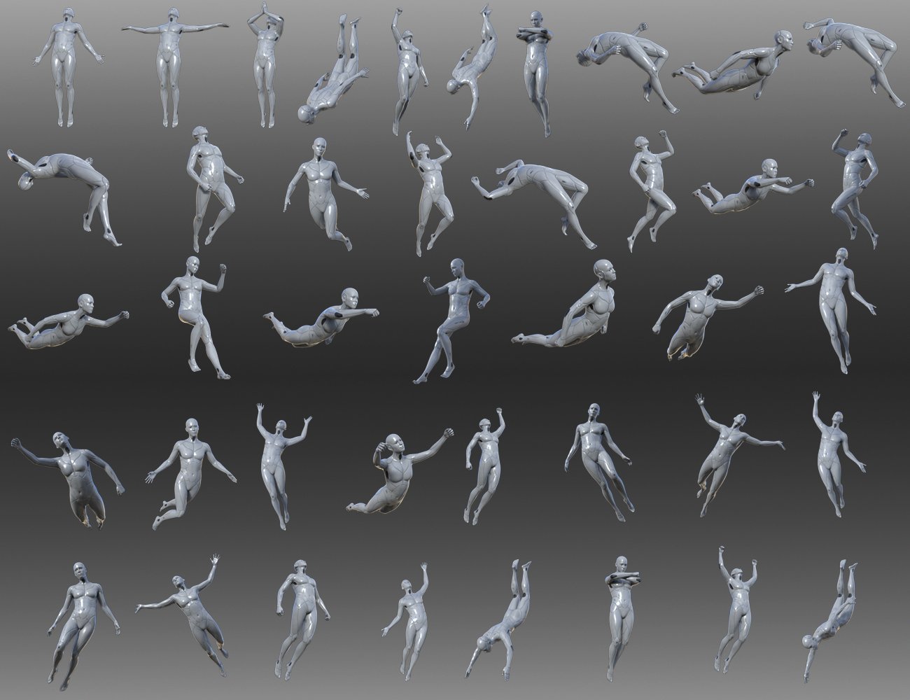 Flying Poses for Genesis 9 | Daz 3D