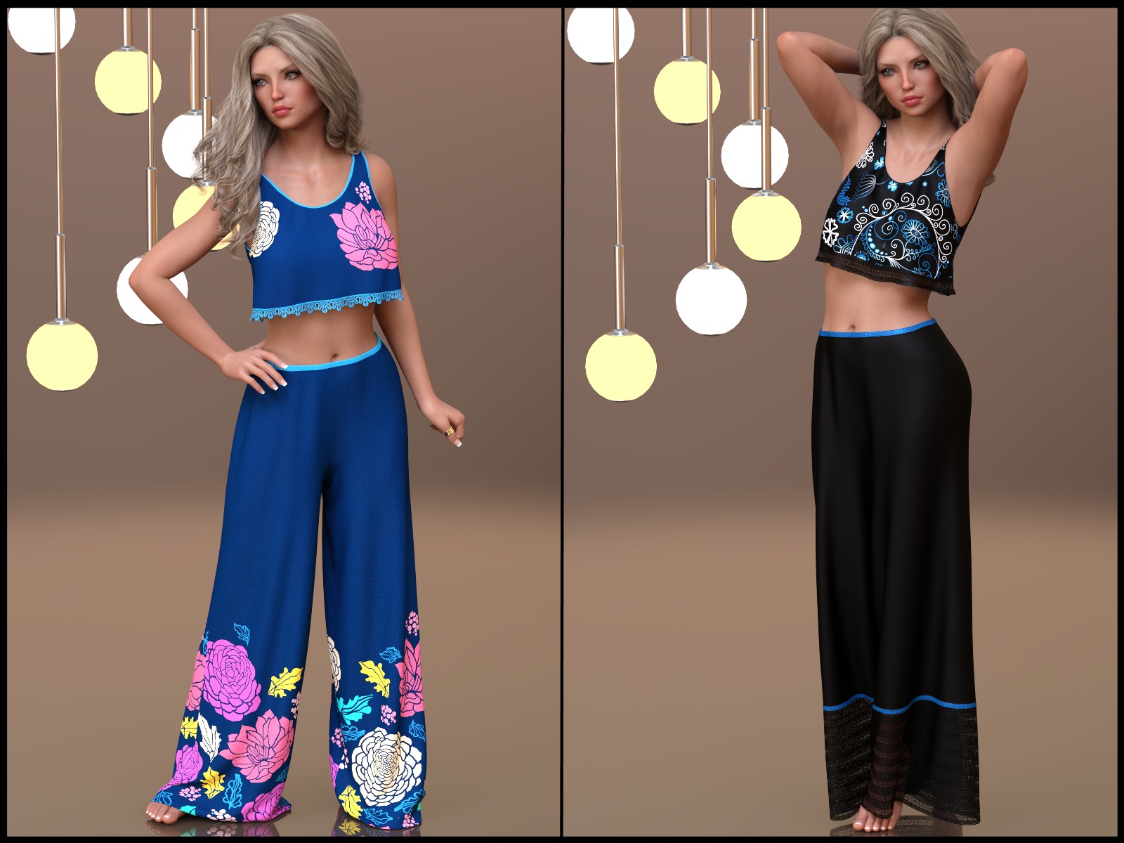 7th Ave: dForce - Lounging Pants Suit for G8F | Daz 3D