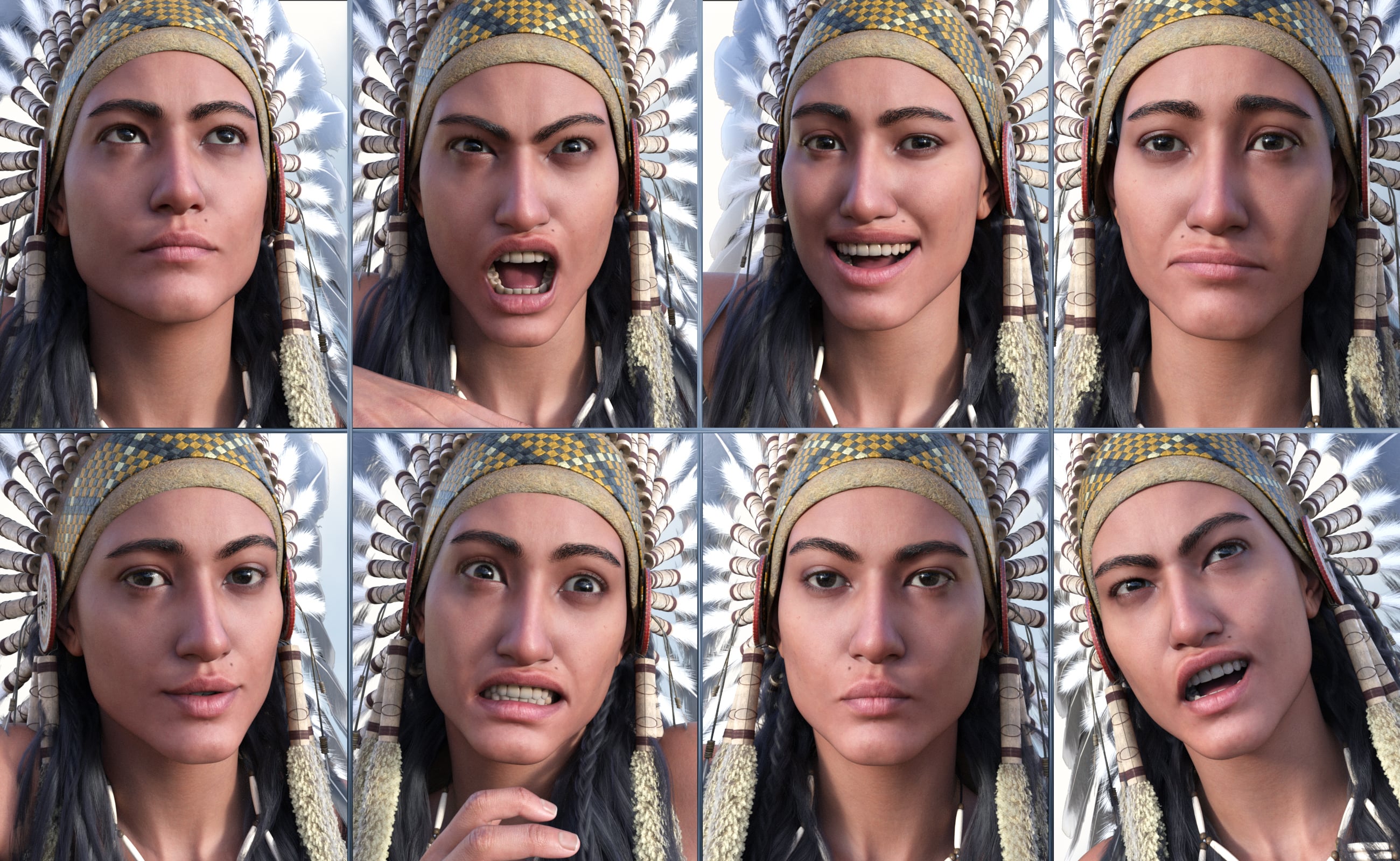 JW Courageous Expressions for Cheyenne 9 | Daz 3D