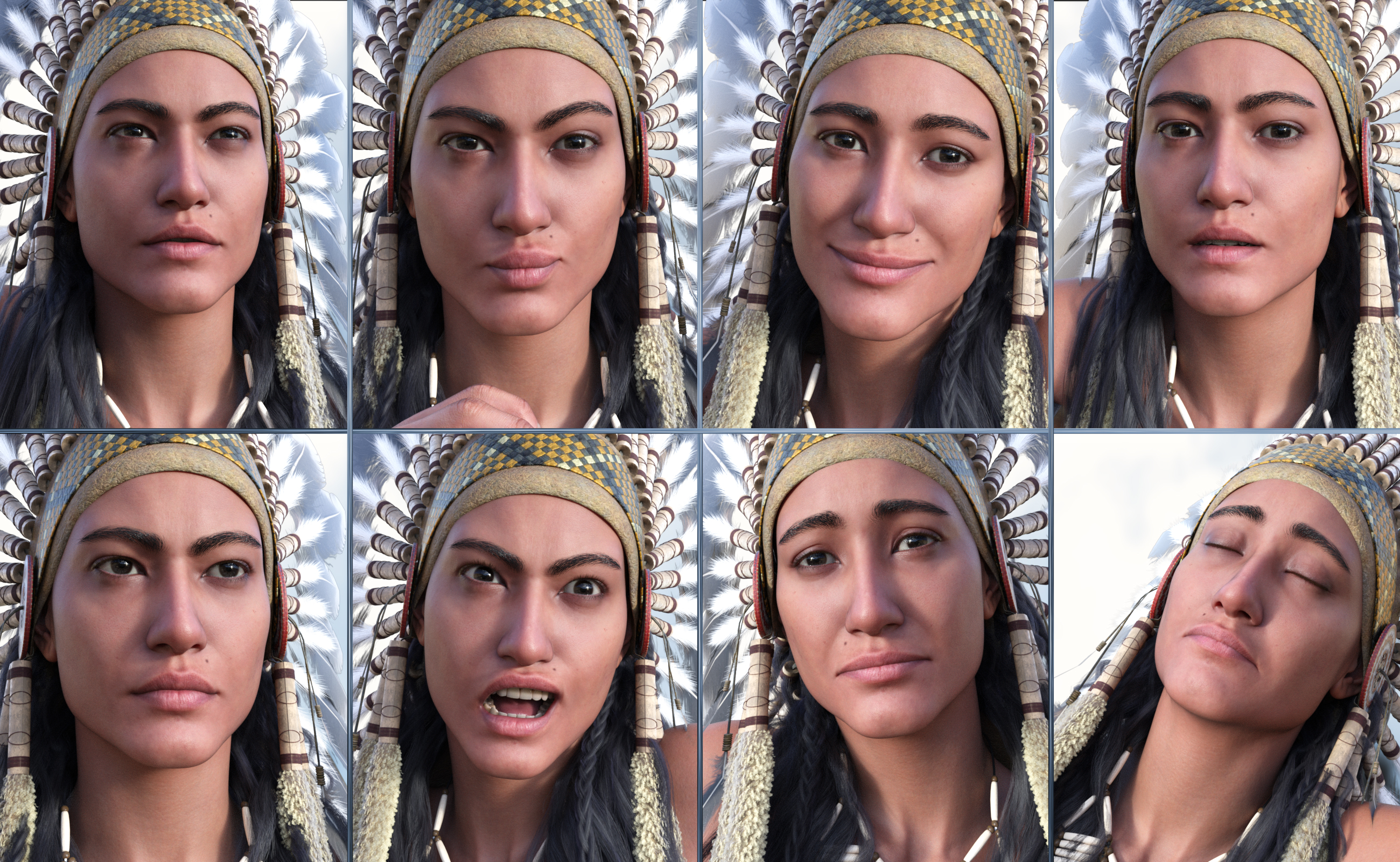 JW Courageous Expressions for Cheyenne 9 | Daz 3D