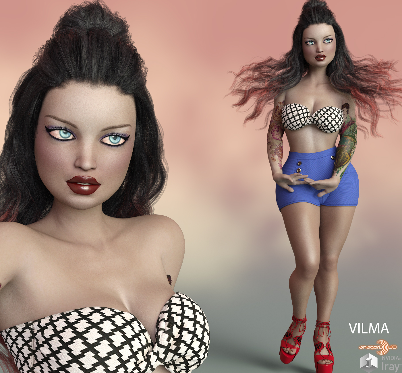 Pin Up Girls - Head and Body Morphs for G8F Vol 1 | Daz 3D