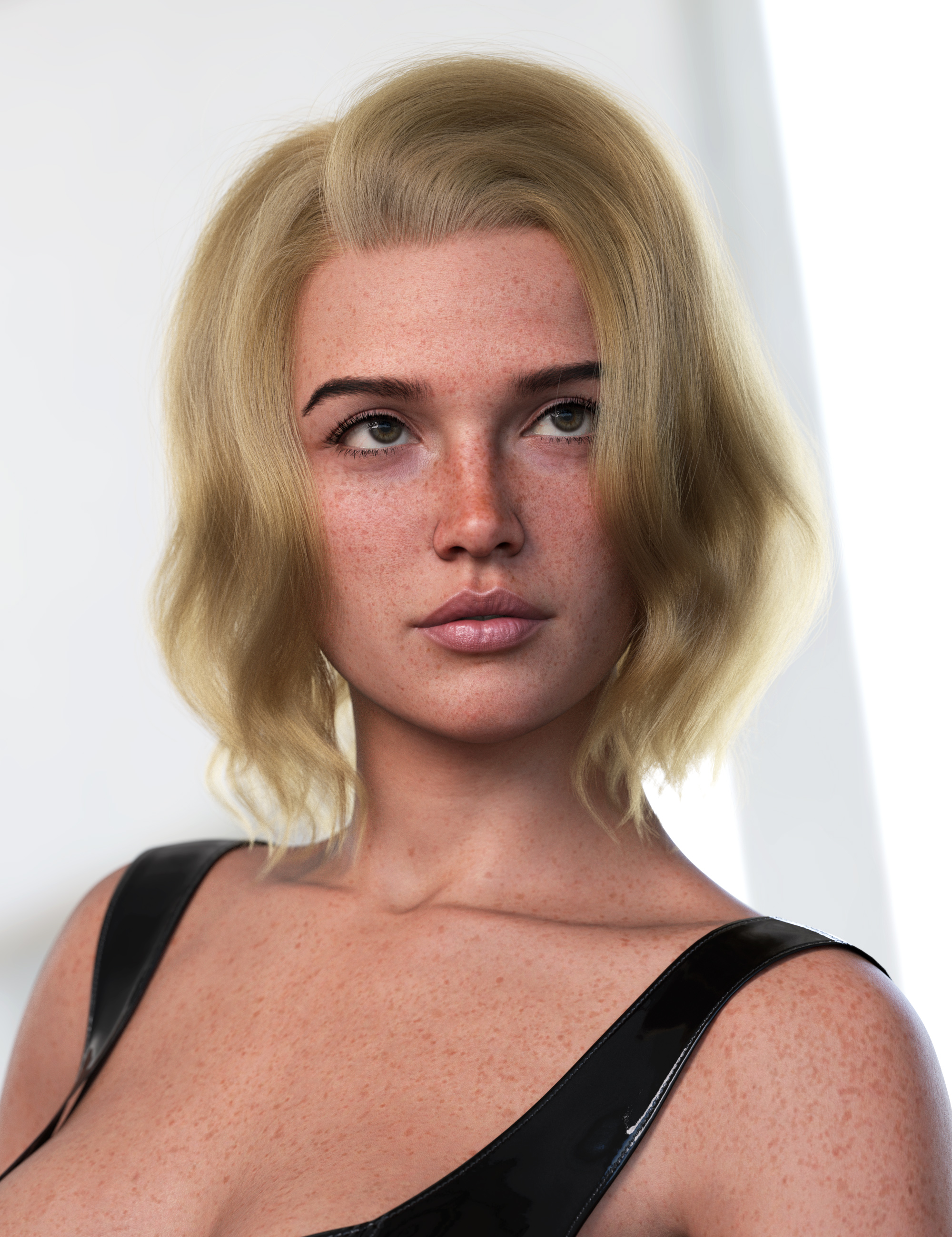 dForce Strand-Based Top Wave Long Bob Hair for Genesis 9 | Daz 3D