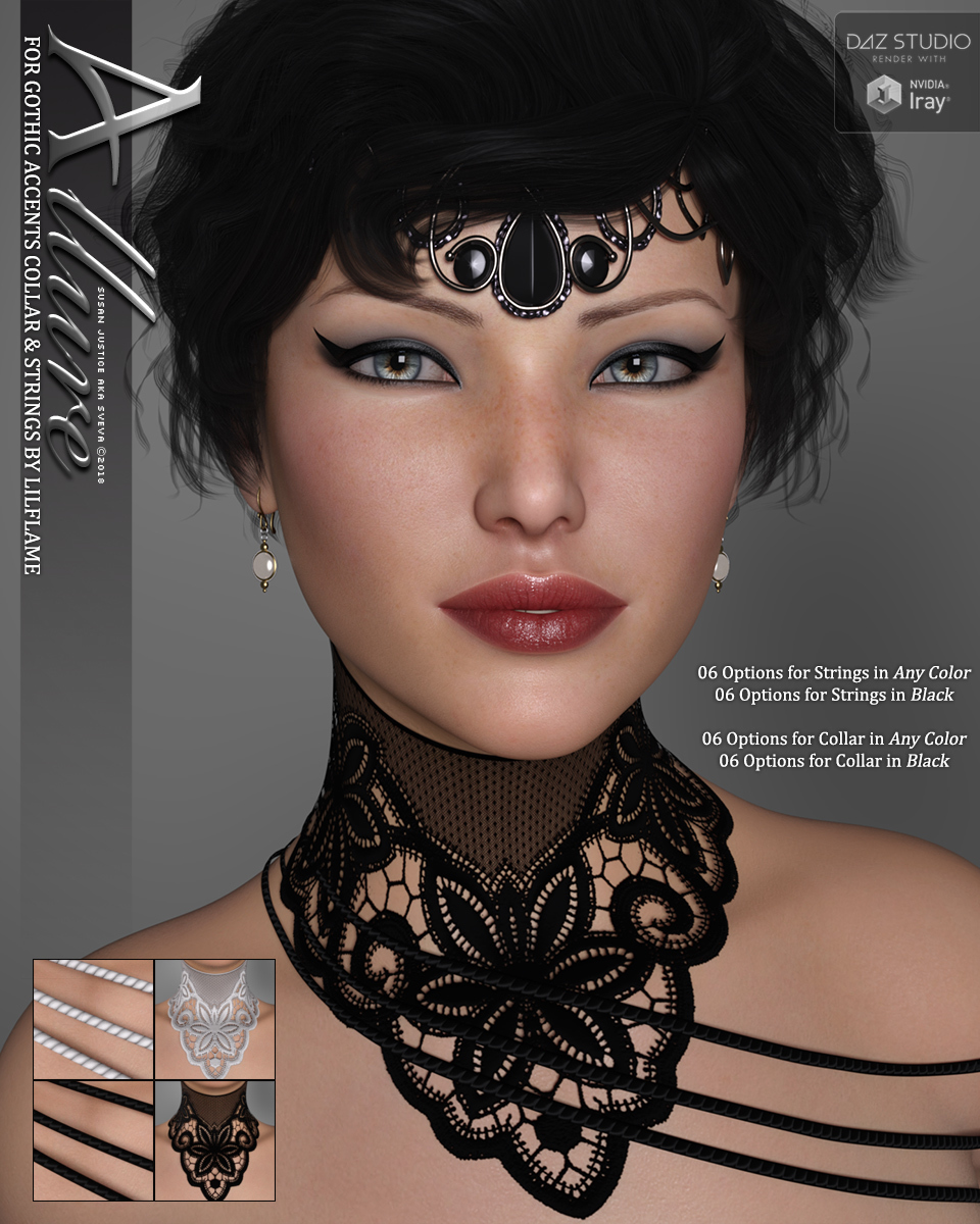 Allure for dForce Gothic Accents | Daz 3D