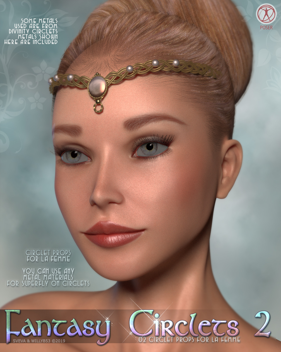 Fantasy Circlets 2 for La Femme | Daz 3D