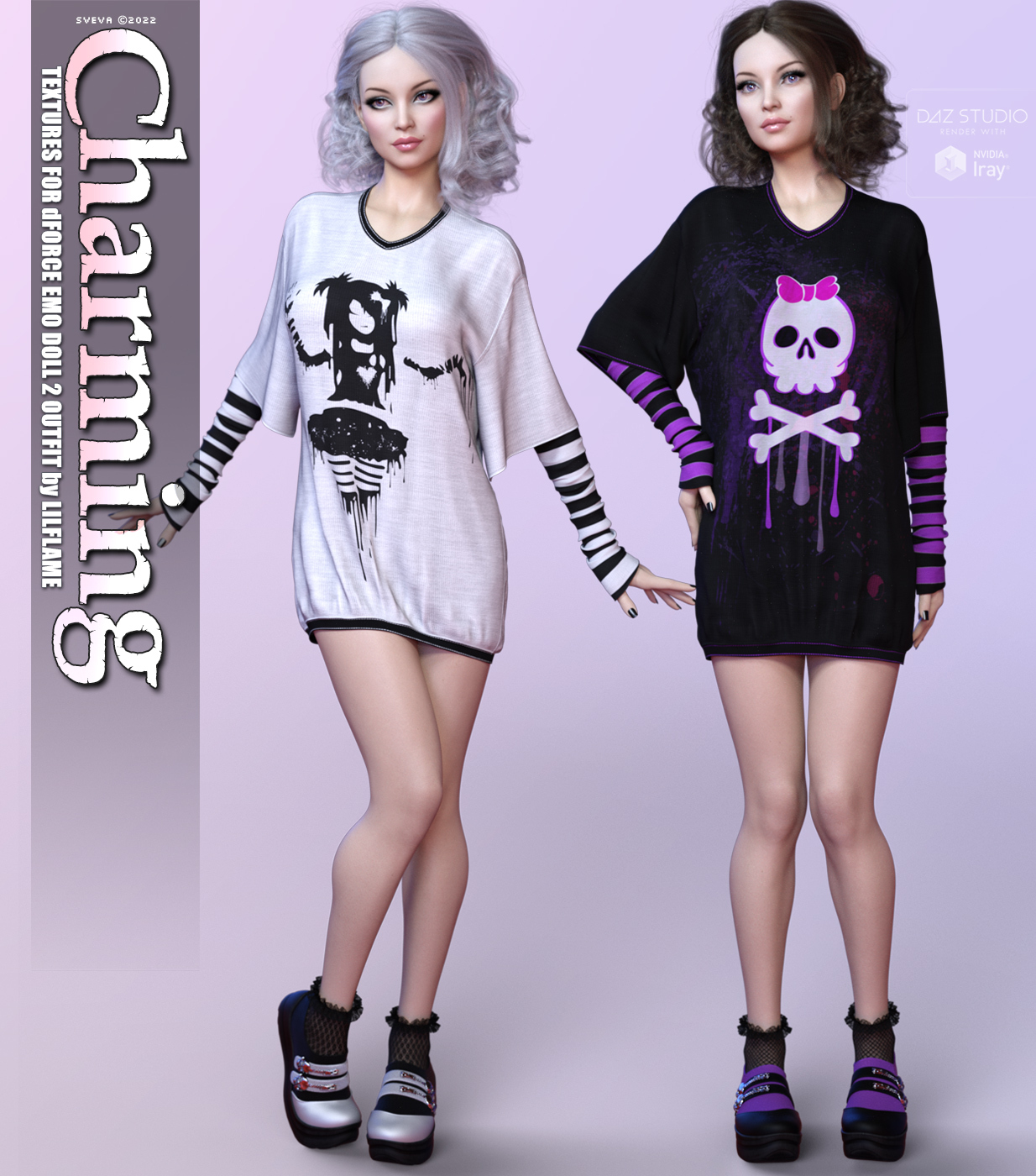 Charming Textures for dForce Emo Doll 2 | Daz 3D