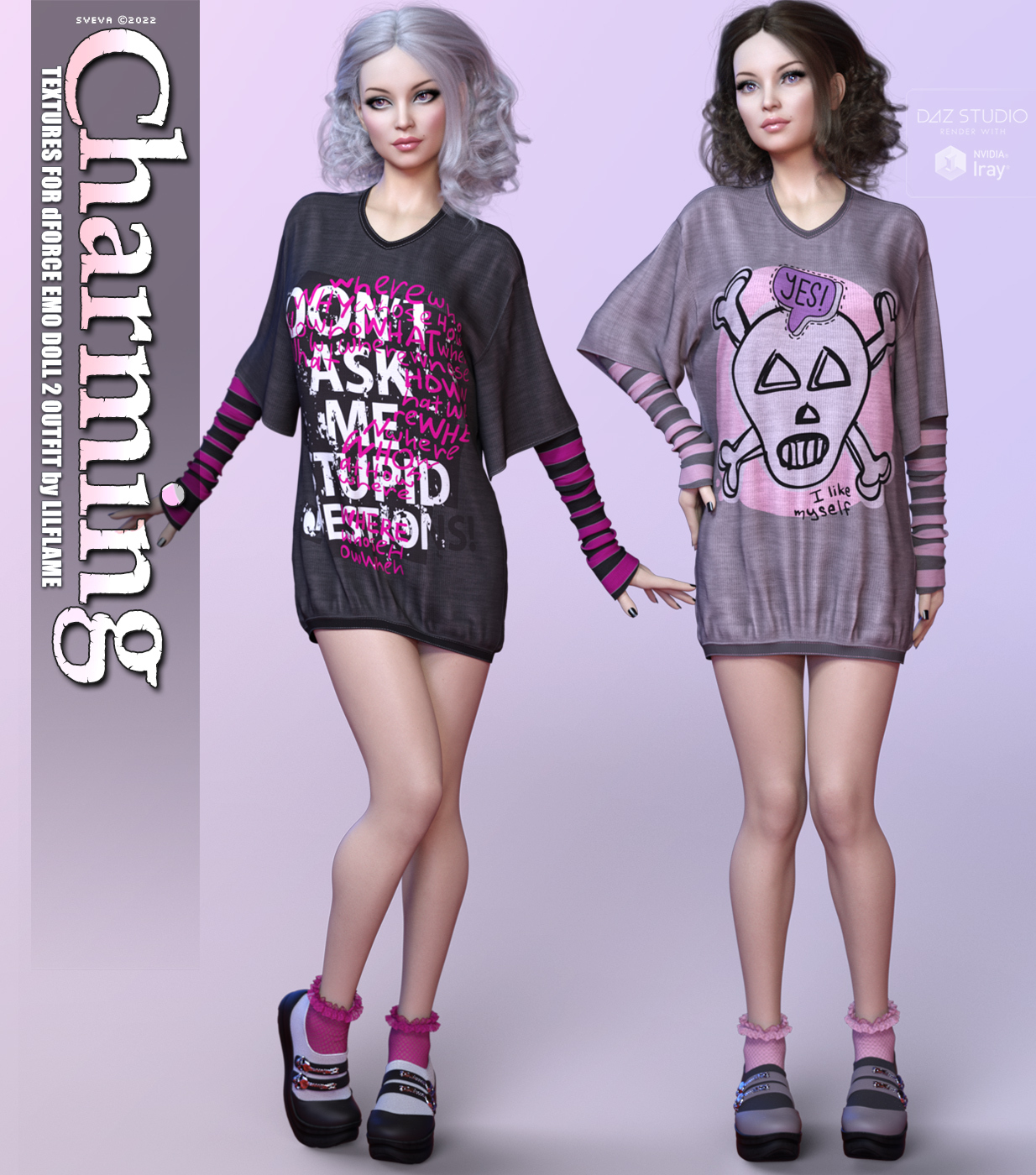 Charming Textures for dForce Emo Doll 2 | Daz 3D