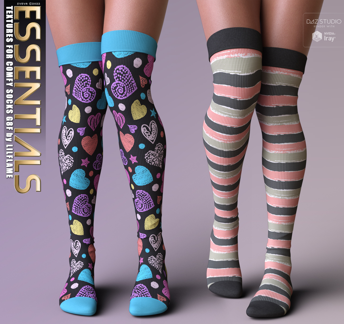 Essentials Textures For Comfy Socks G8f Daz 3d