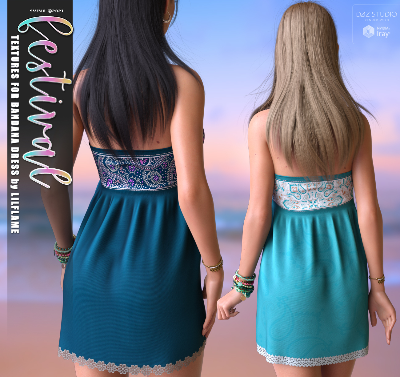 Festival Textures for Bandana Dress G8F | Daz 3D