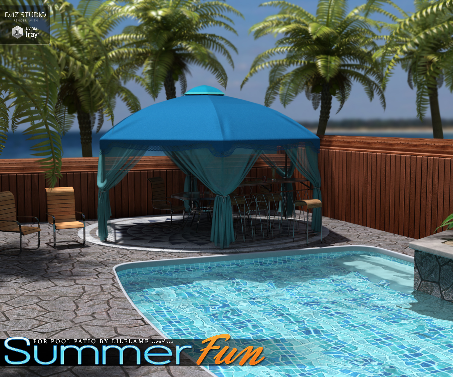 Summer Fun for Pool Patio DS | Daz 3D