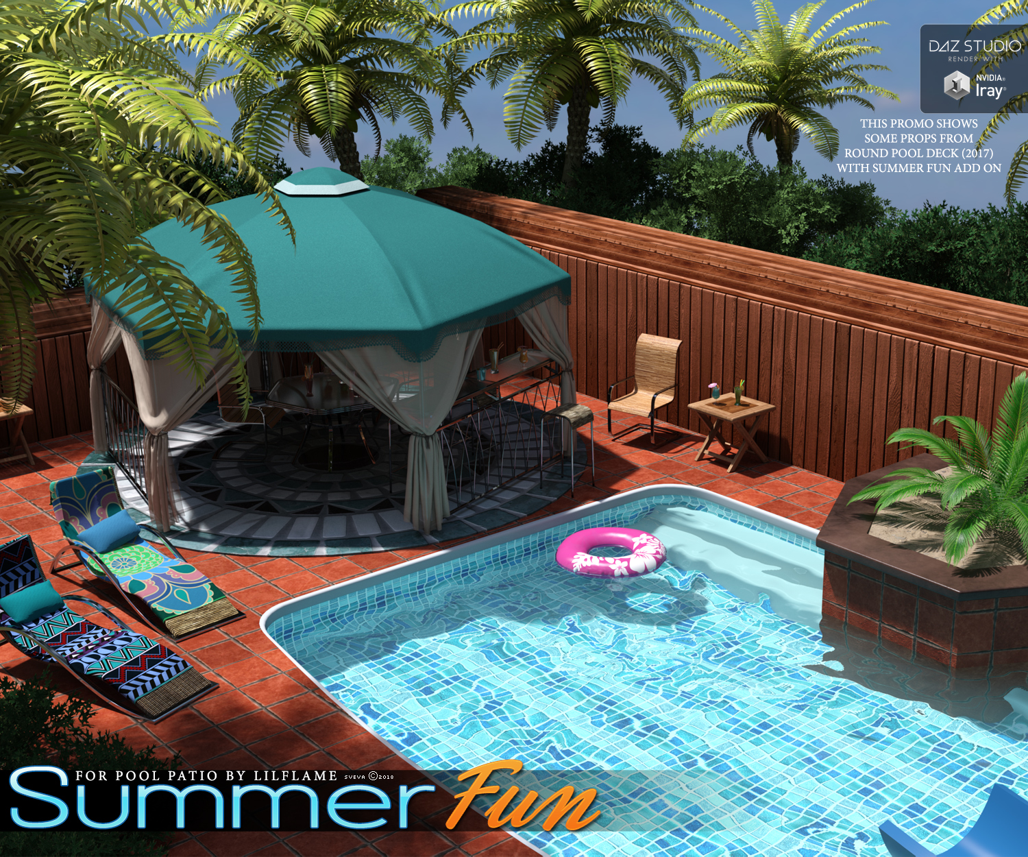 Summer Fun for Pool Patio DS | Daz 3D
