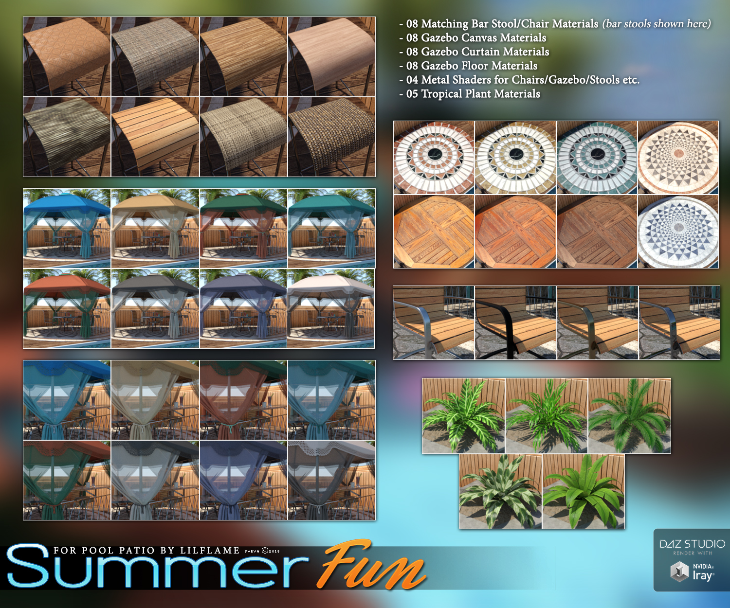 Summer Fun for Pool Patio DS | Daz 3D