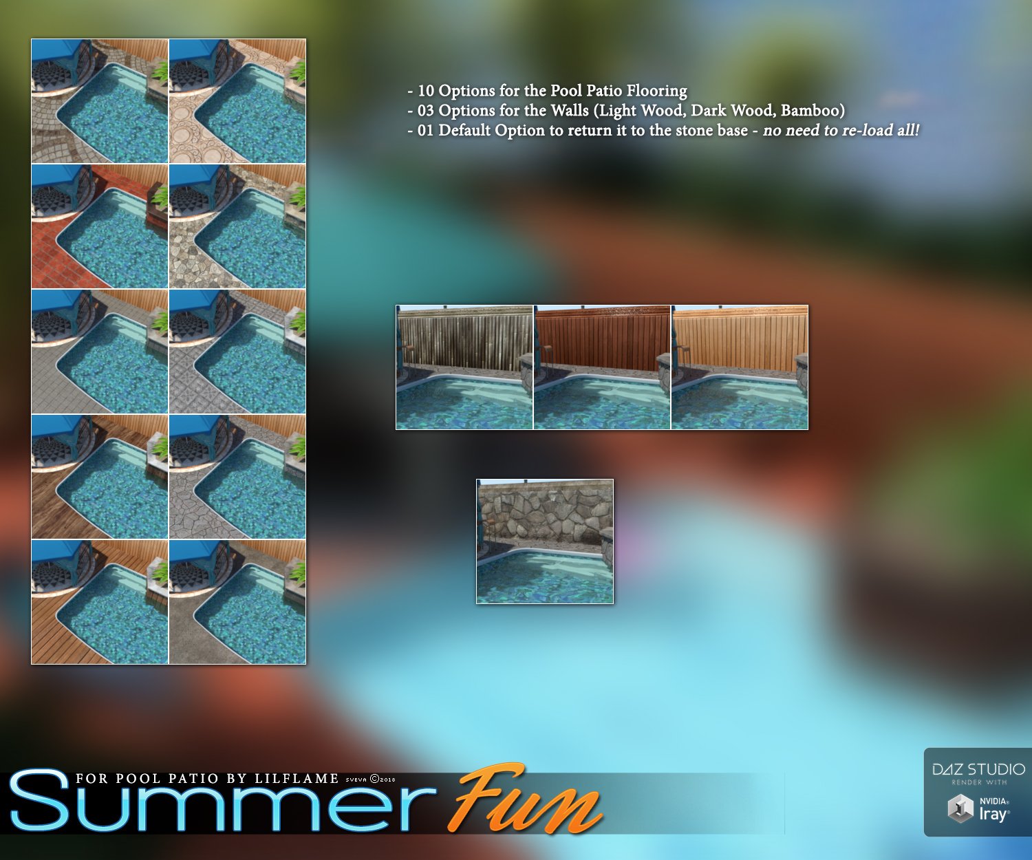 Summer Fun for Pool Patio DS | Daz 3D