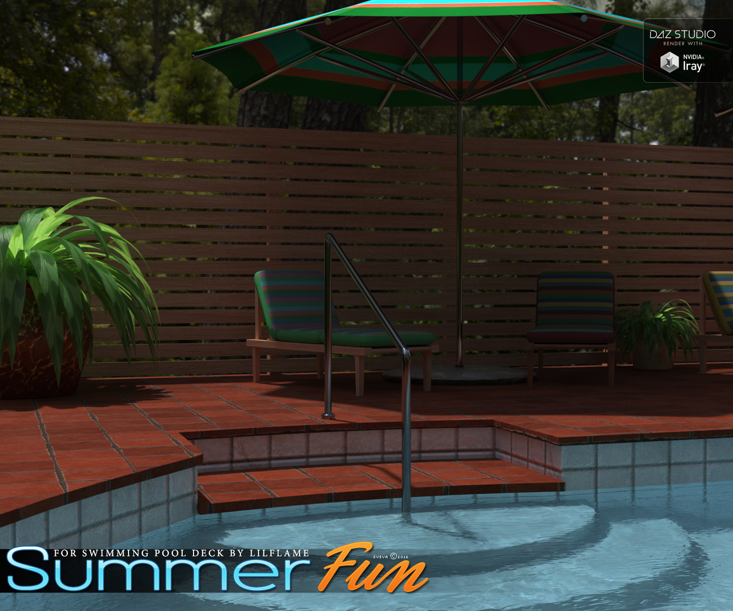 Summer Fun for Swimming Pool Deck | Daz 3D