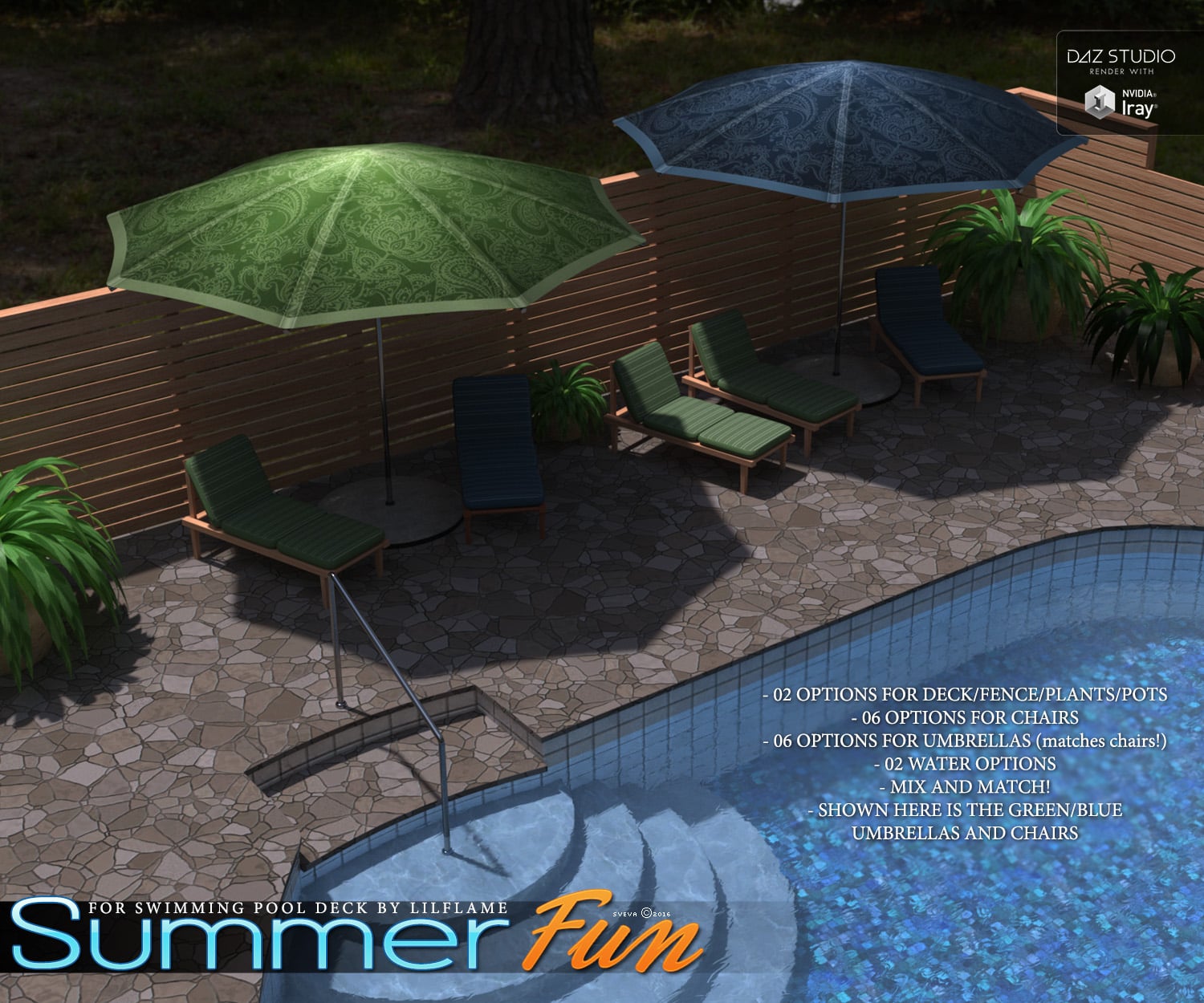 Summer Fun for Swimming Pool Deck | Daz 3D