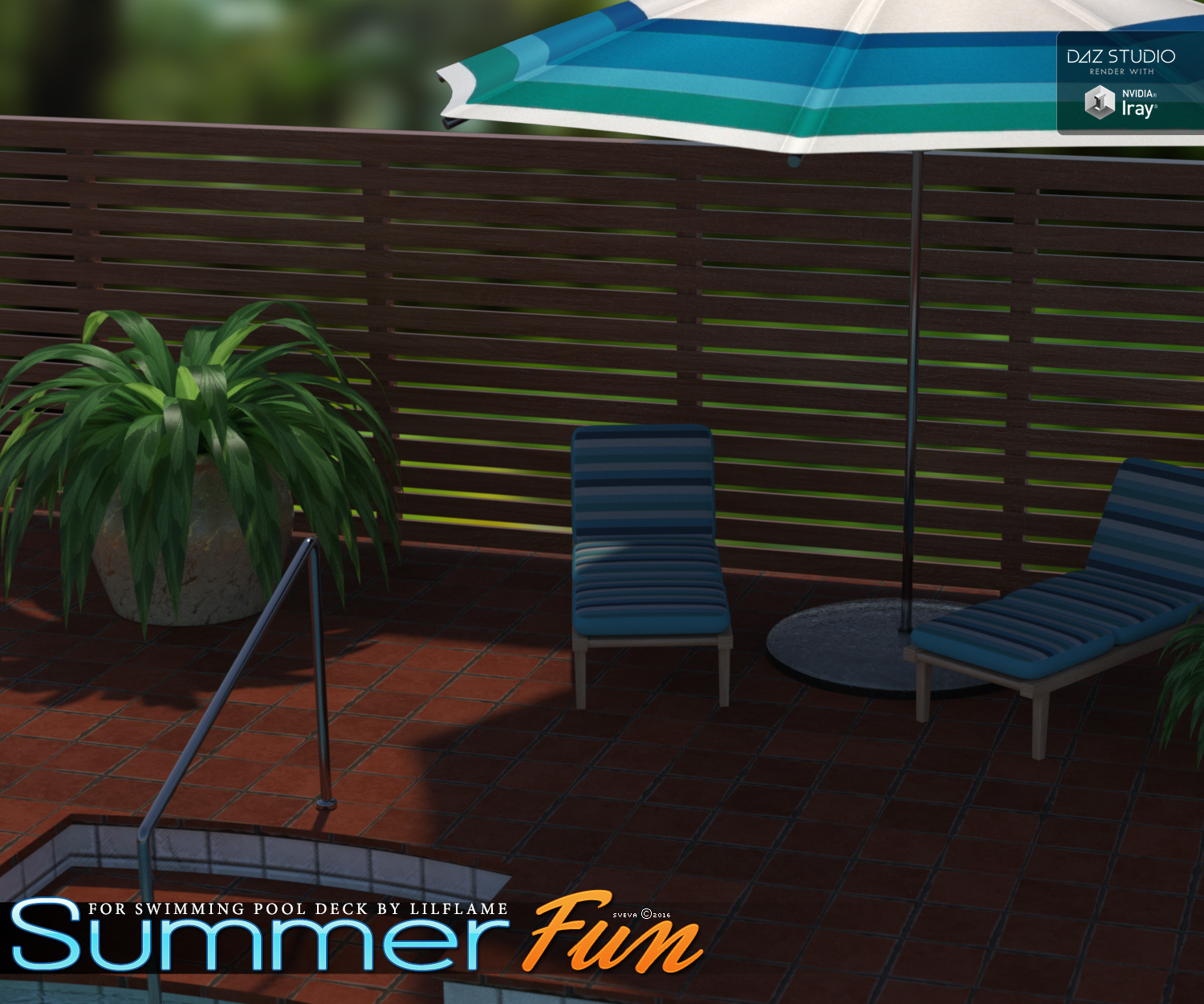 Summer Fun for Swimming Pool Deck | Daz 3D