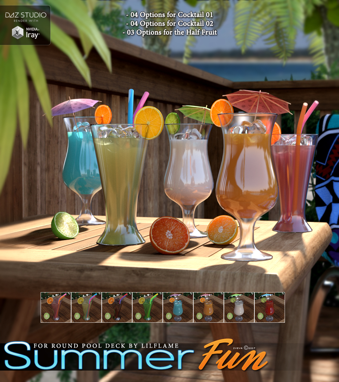 Summer Fun for Round Pool Deck | Daz 3D