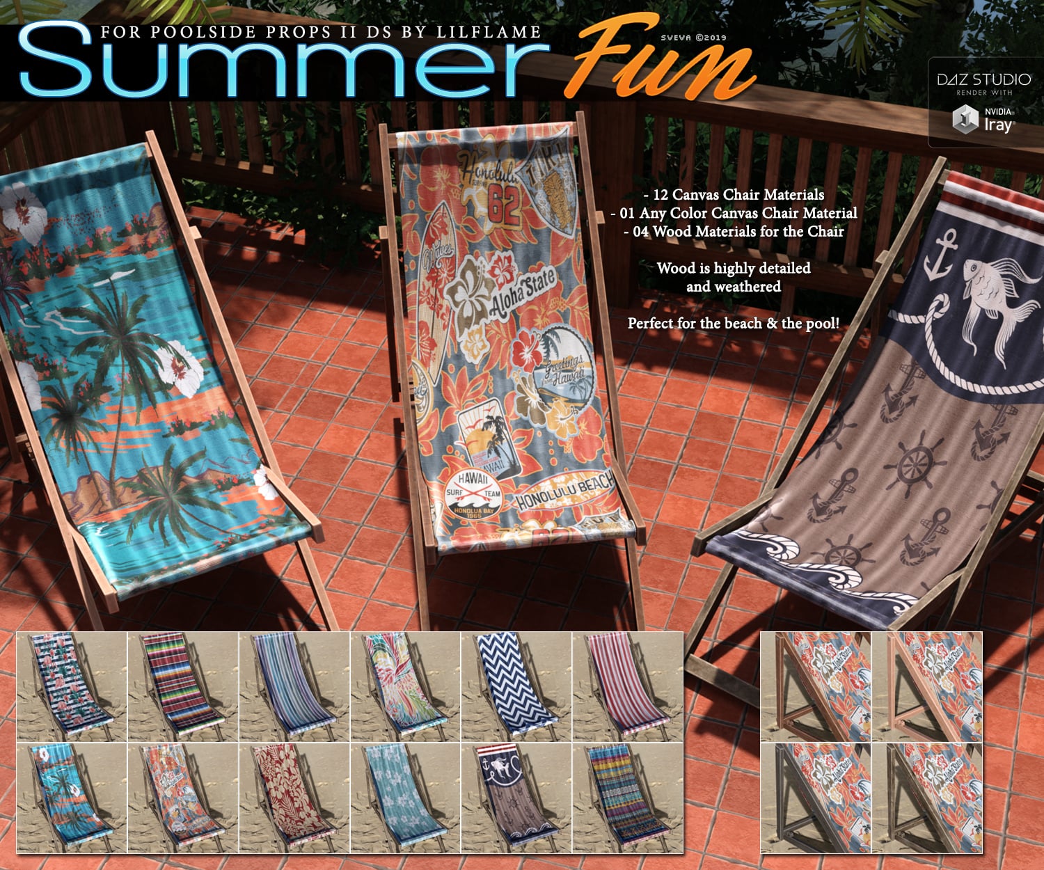Summer Fun for Poolside Props II DS | Daz 3D
