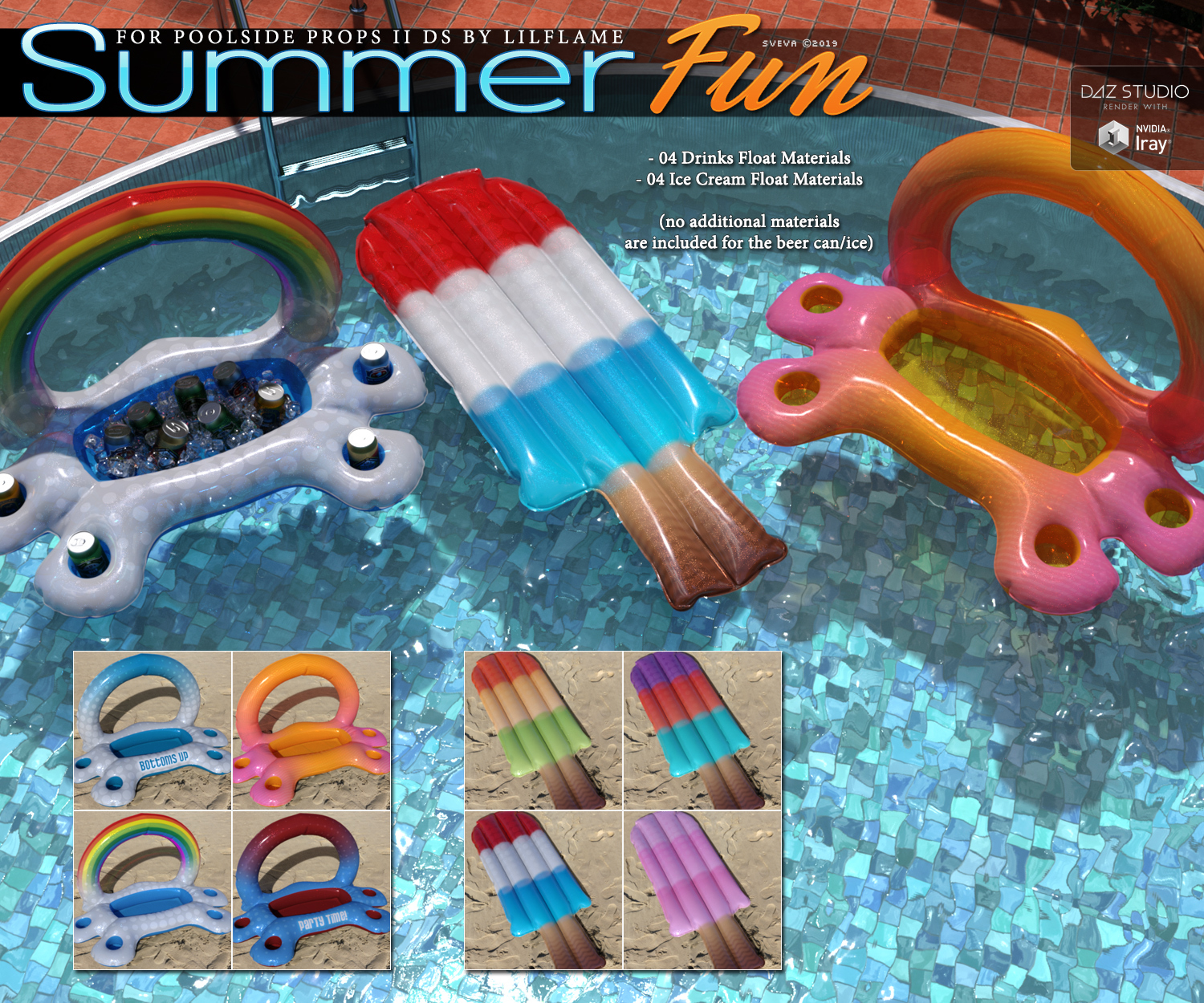 Summer Fun for Poolside Props II DS | Daz 3D