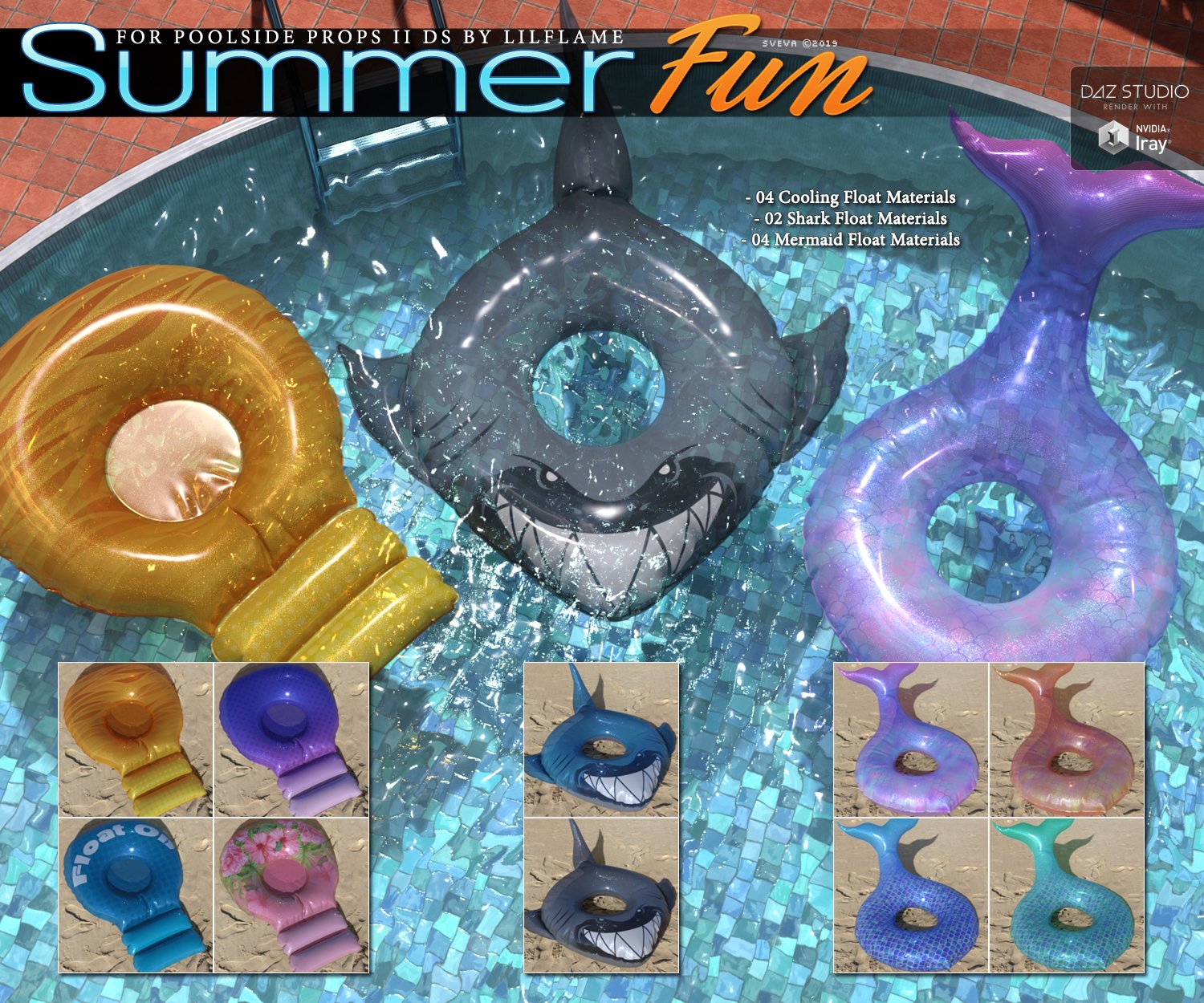 Summer Fun for Poolside Props II DS | Daz 3D