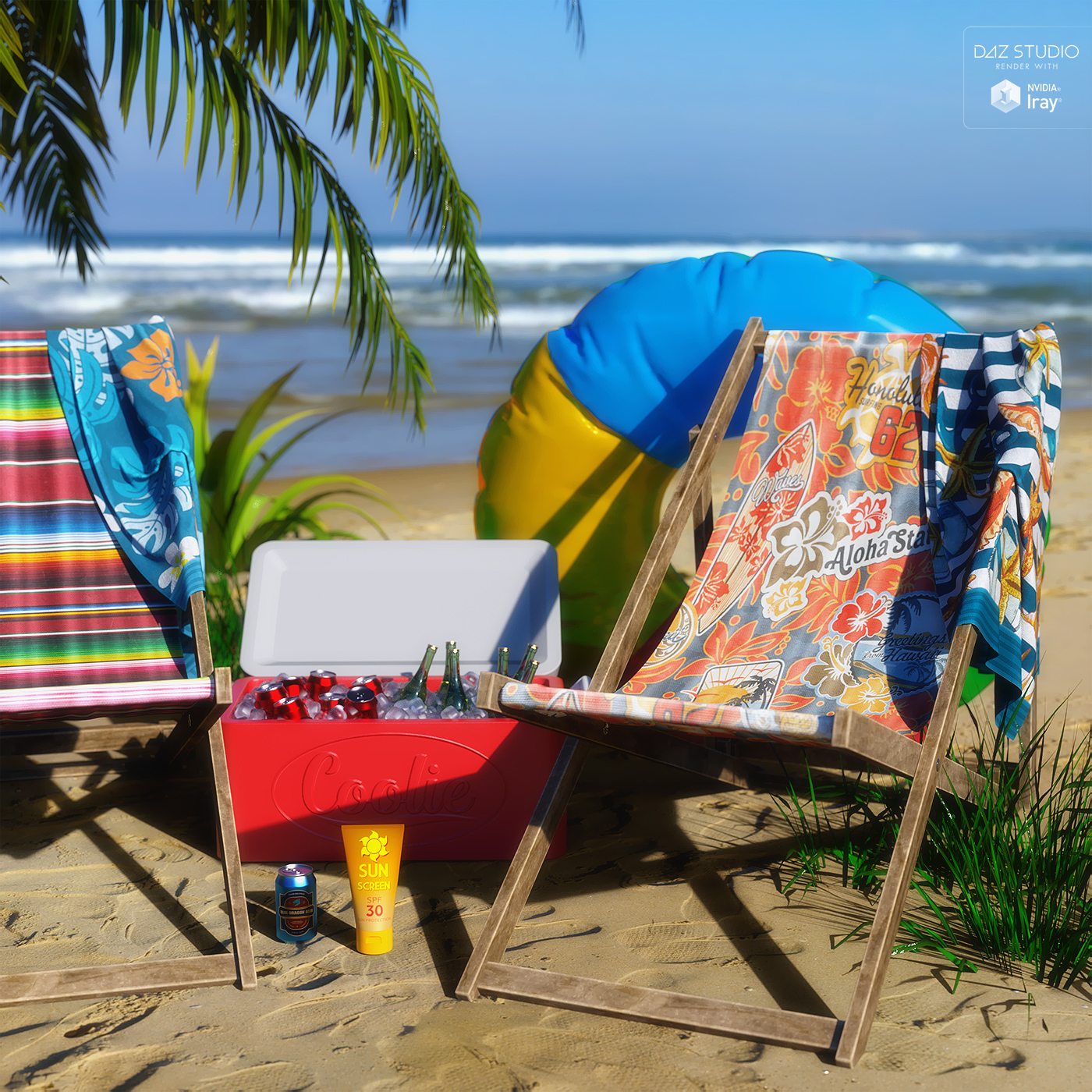 Summer Fun for Poolside Props II DS | Daz 3D