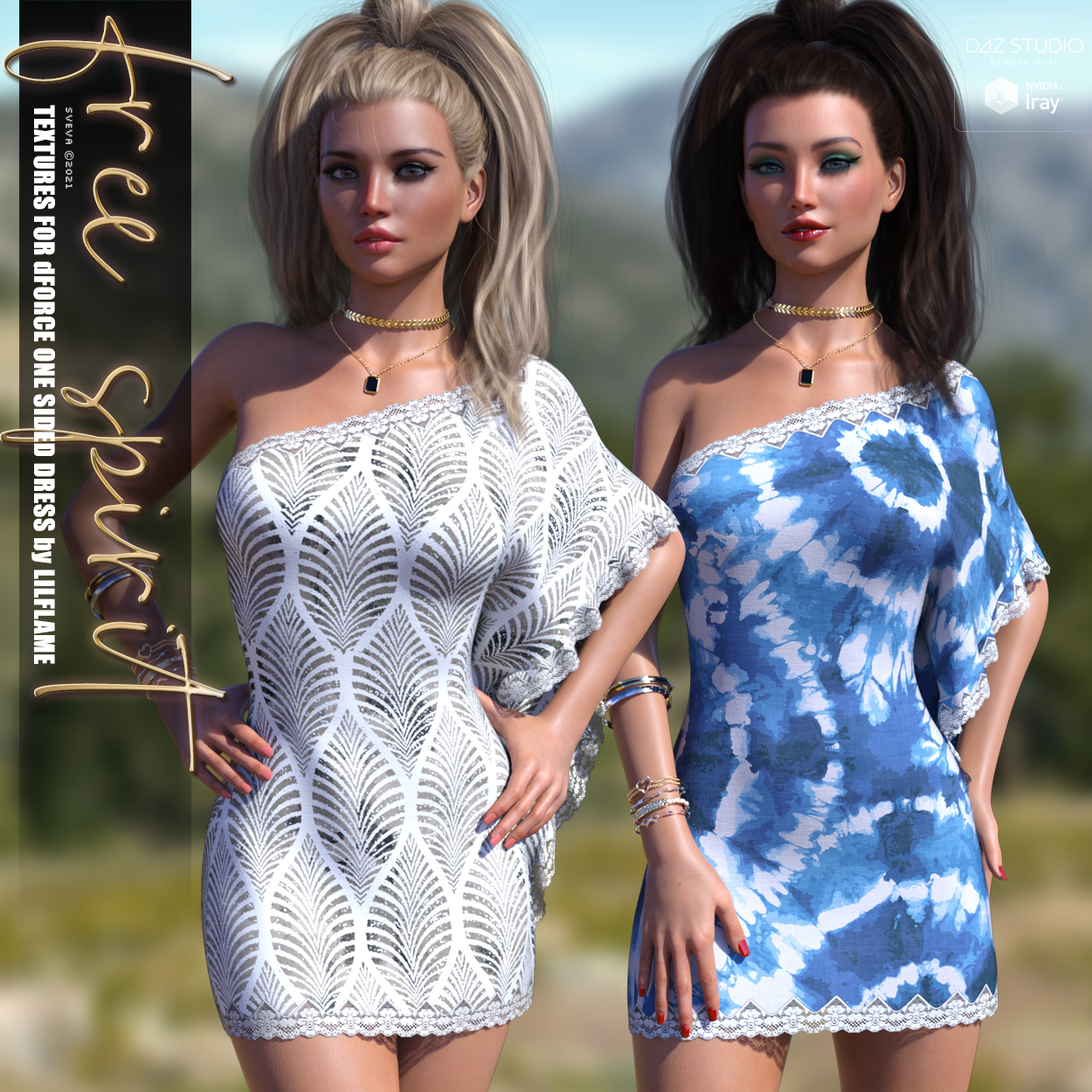 Free Spirit Textures for dForce One Sided Dress G8F | Daz 3D