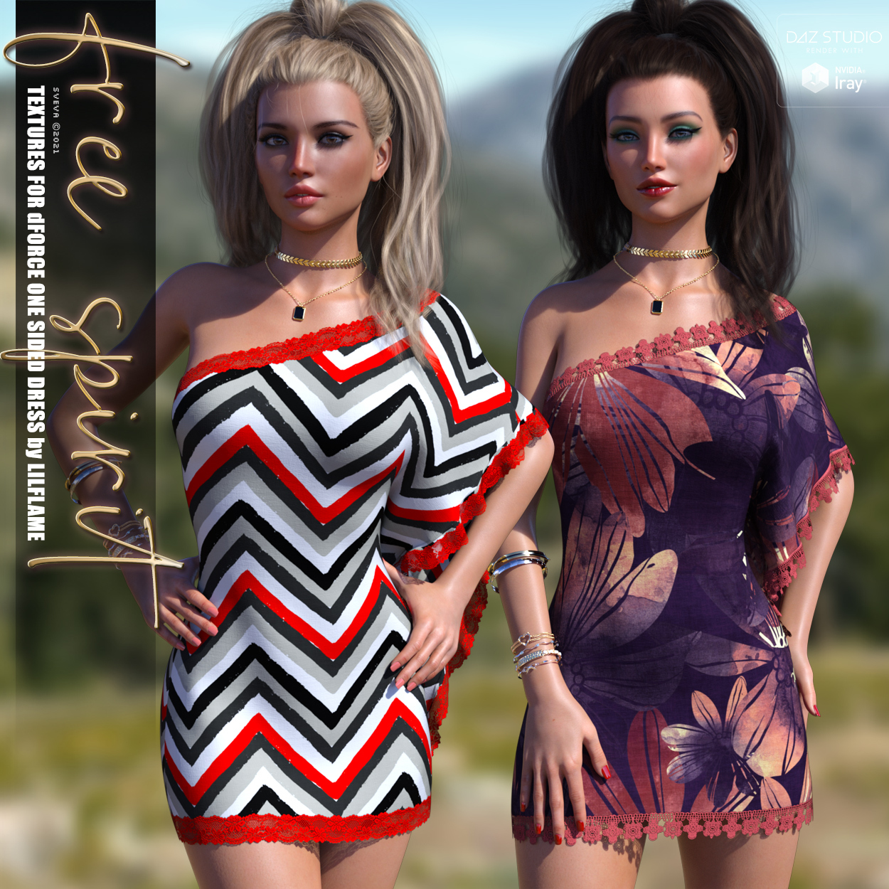 Free Spirit Textures for dForce One Sided Dress G8F | Daz 3D